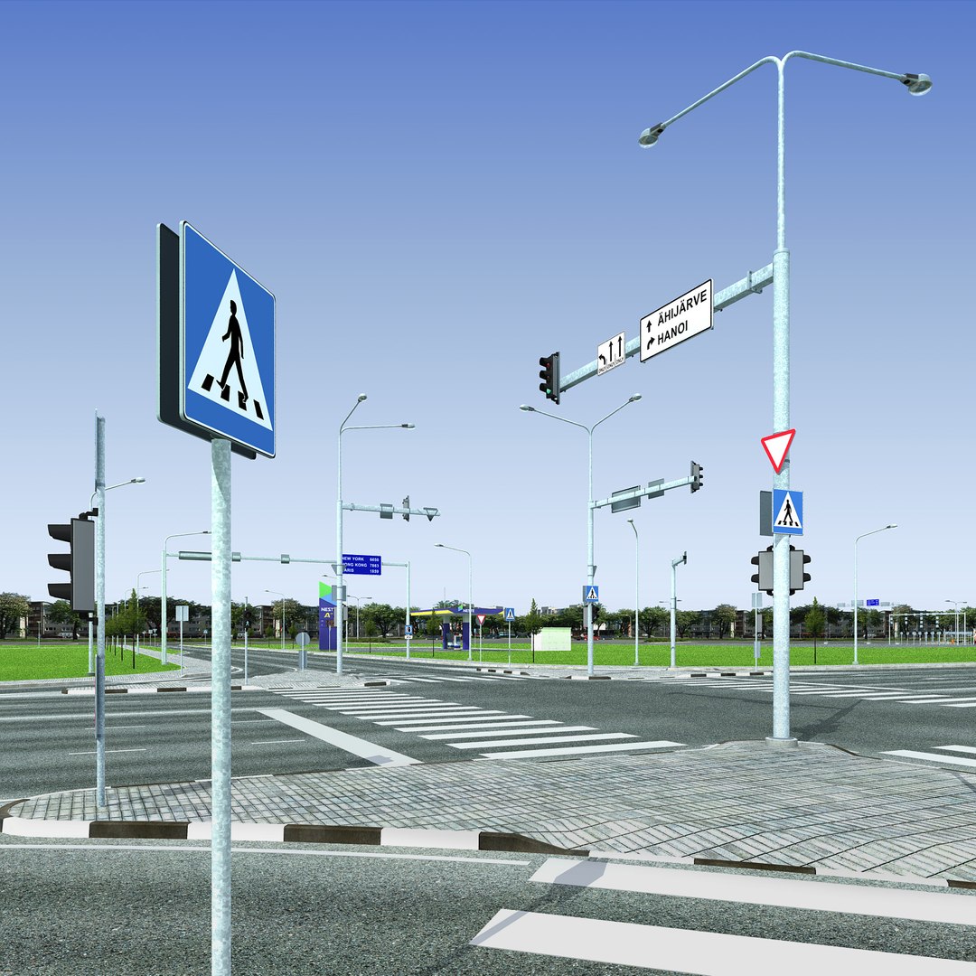 Street Elements Traffic Signs 3d Max