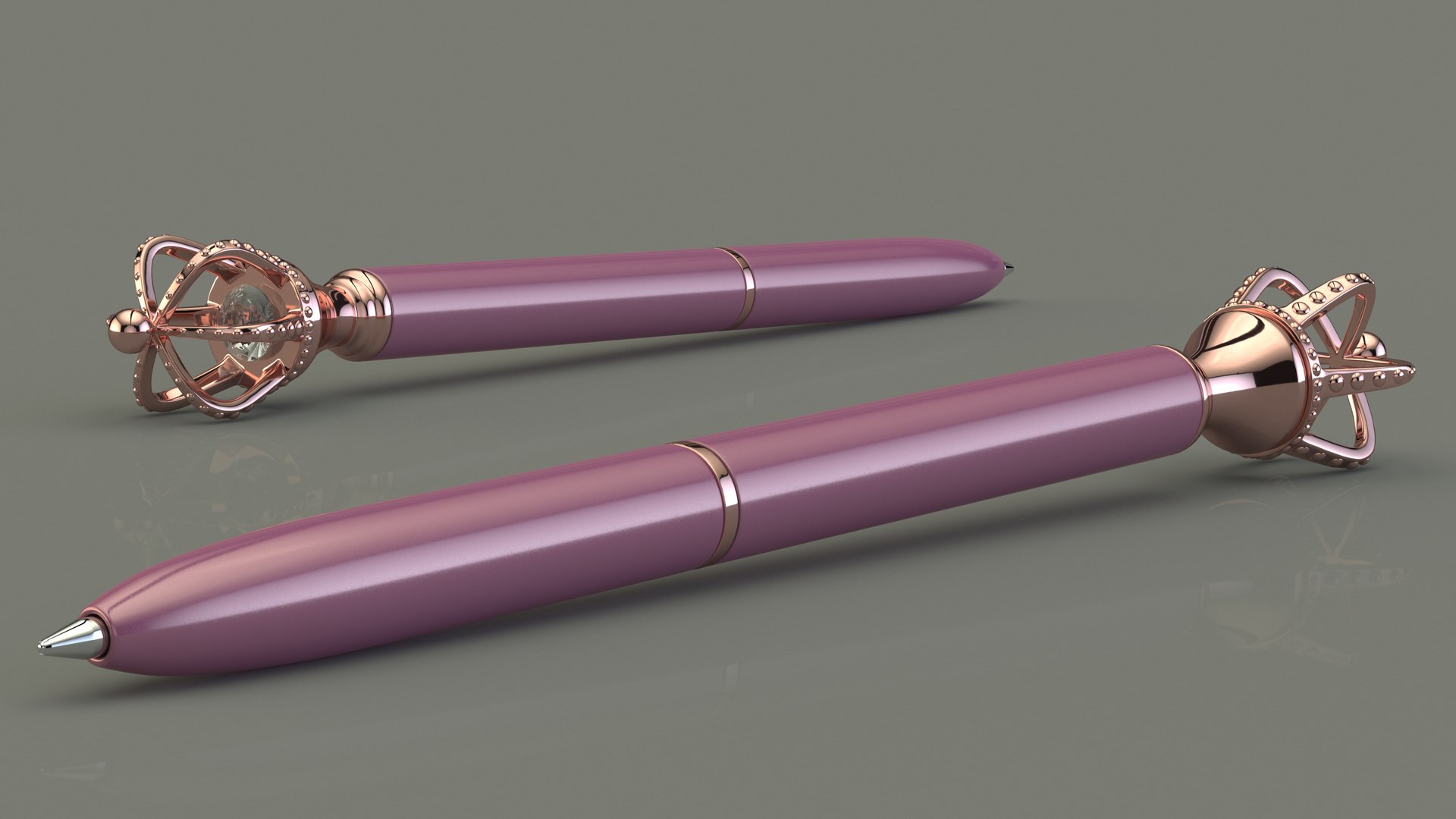 Crown Design Ballpoint Pen Pink 3D Model - TurboSquid 2028424