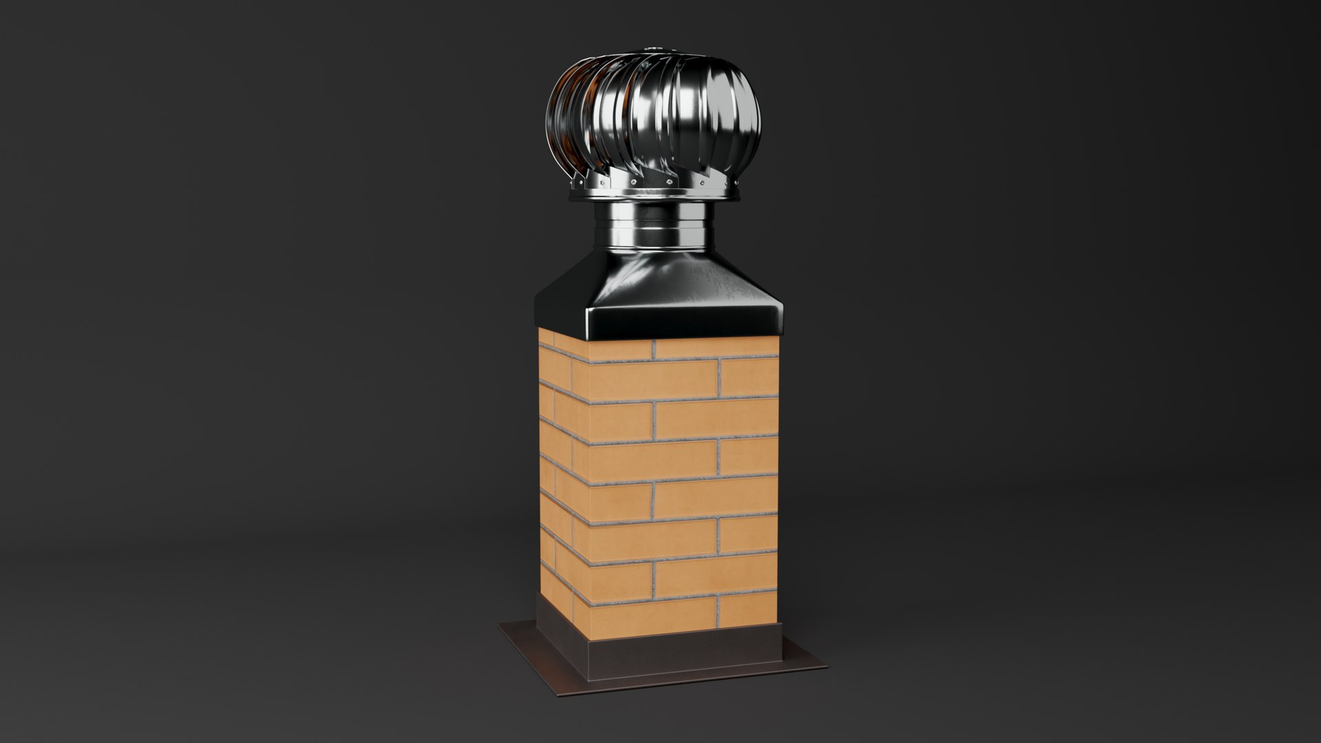 Spherical Cowl Chimney Brick 3D Model - TurboSquid 2046620