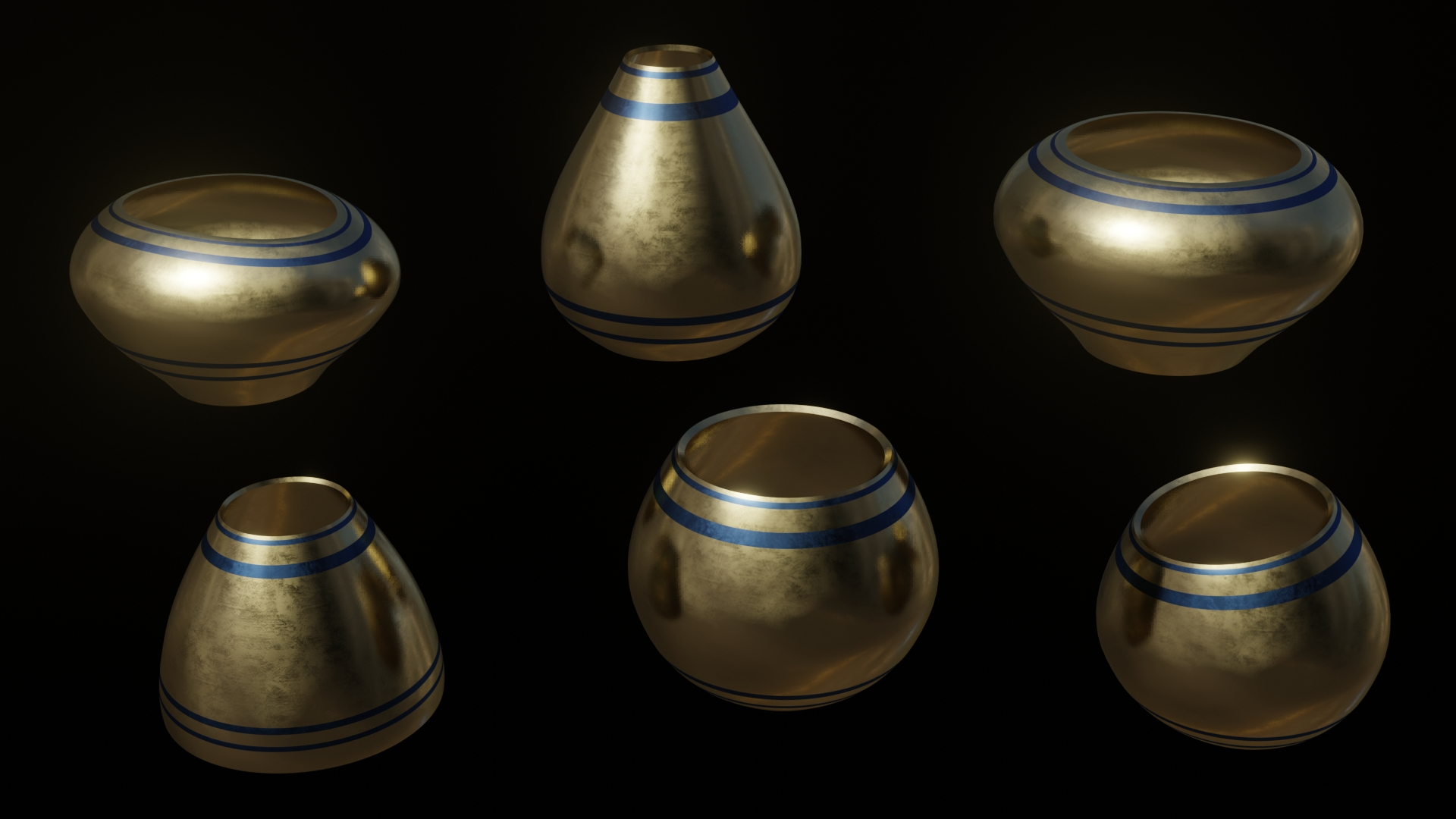 Golden Vases 3D - TurboSquid 1750657