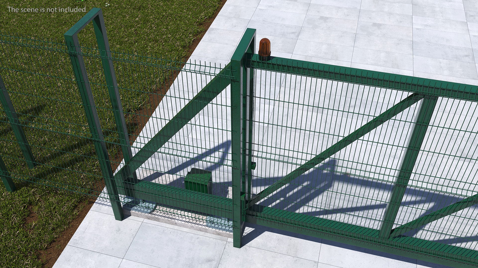 Commercial Chain Link Gates Green 3D model - TurboSquid 2177857