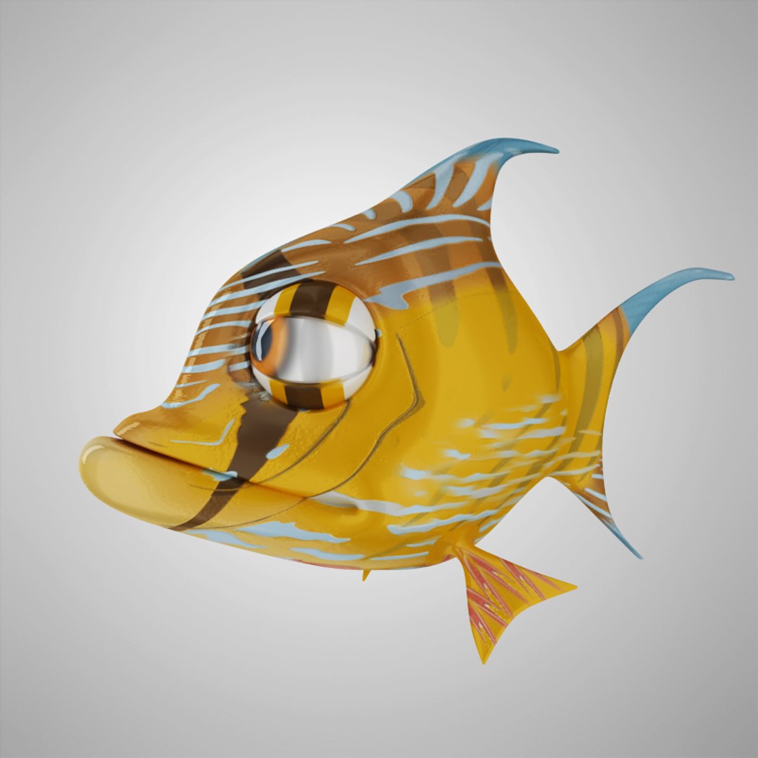 Cartoon Fish 3d Model