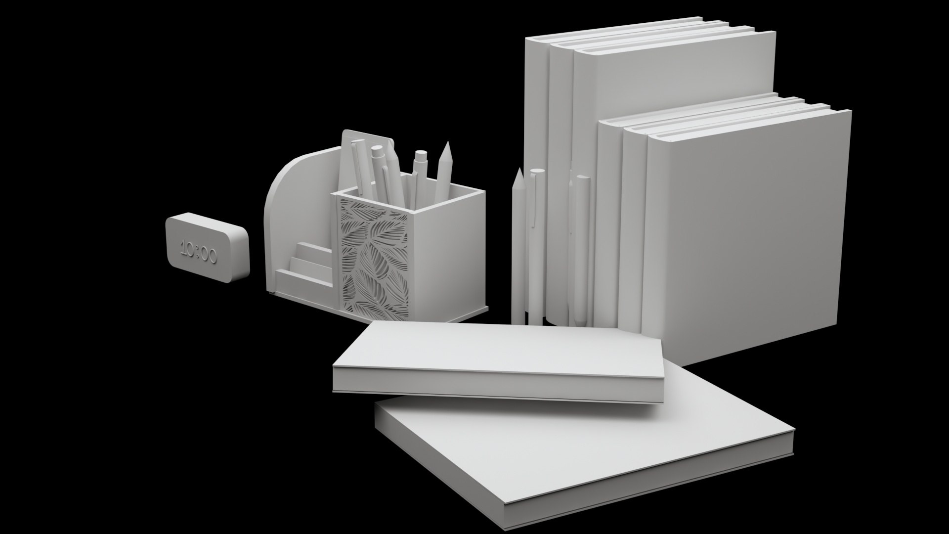 3D Books Study Rack - TurboSquid 1949284