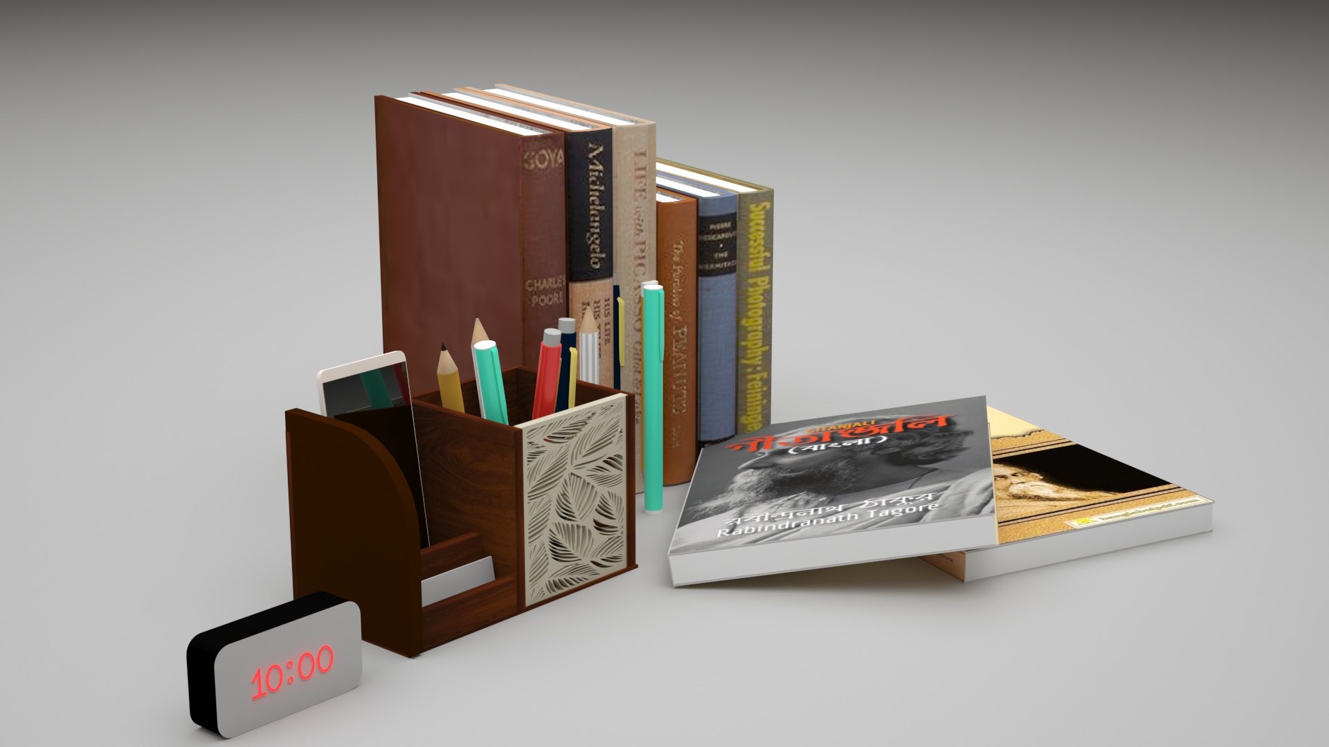 3D Books Study Rack - TurboSquid 1949284