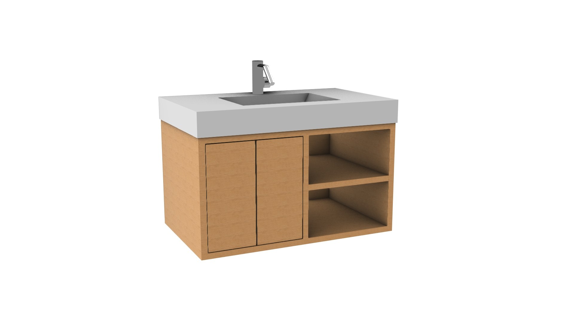 Floating Vanity Cabinet 3D Model - TurboSquid 2451709