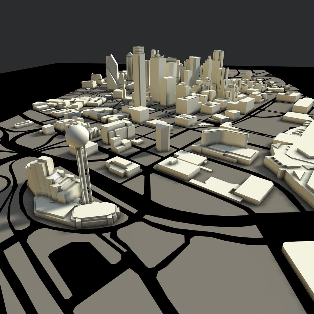 3d Dallas City Buildings