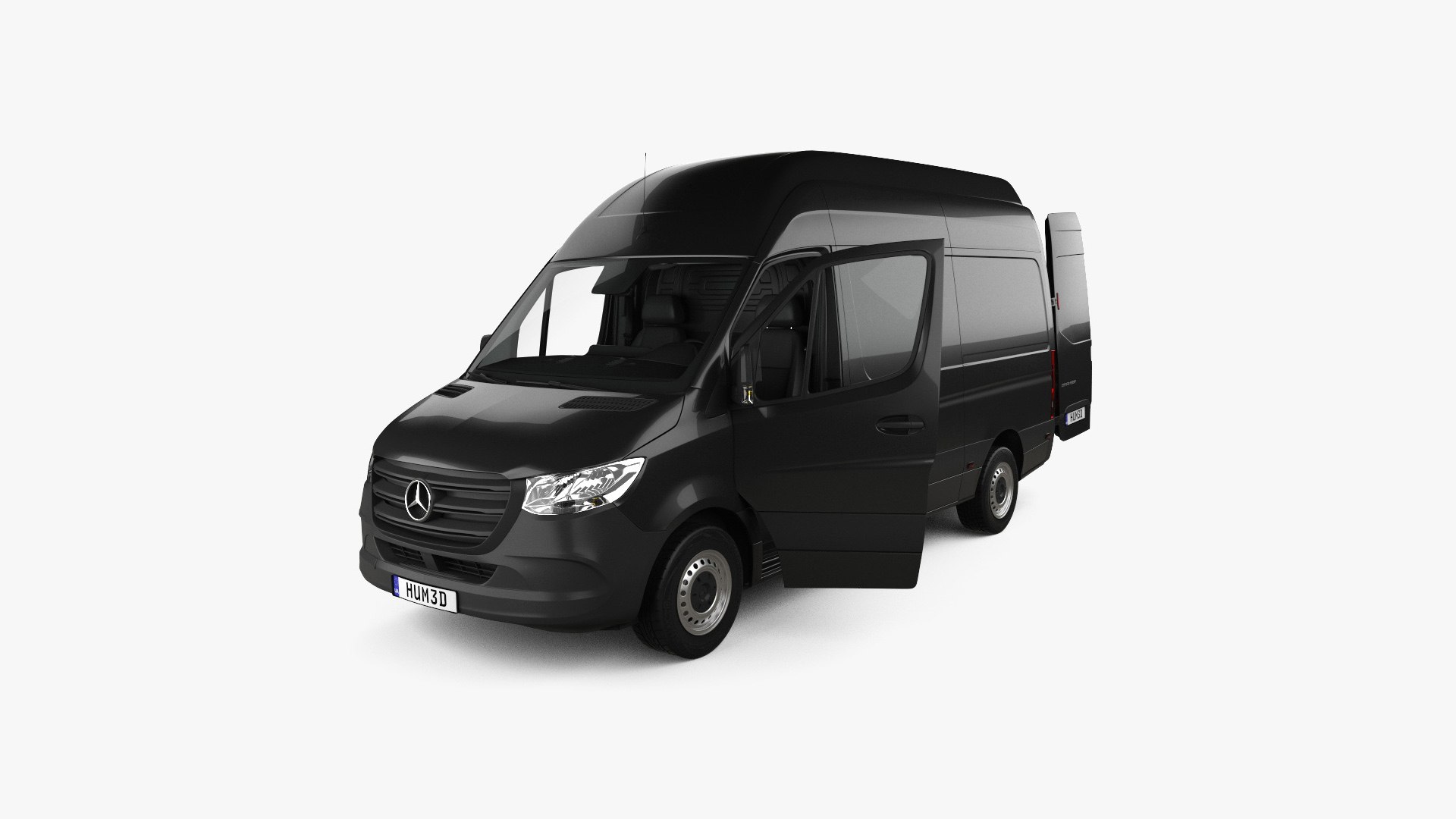 3D модель Mercedes-Benz Sprinter Panel Van L2H3 с интерьером HQ 2022 г ...