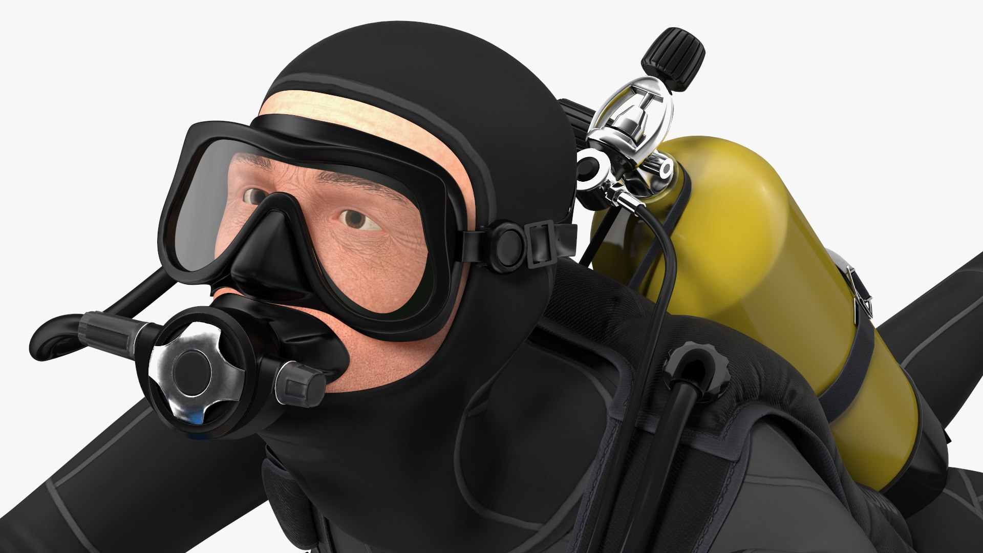 Diver with Sea Scooter Propulsion Vehicle Rigged for Modo 3D ...