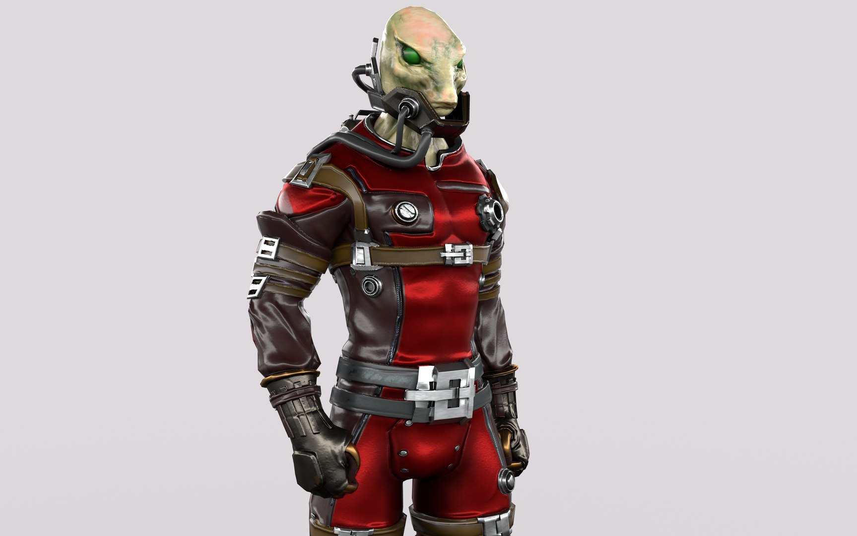 Sci-Fi Alien Character Game Ready with Rigging 3D model - TurboSquid ...