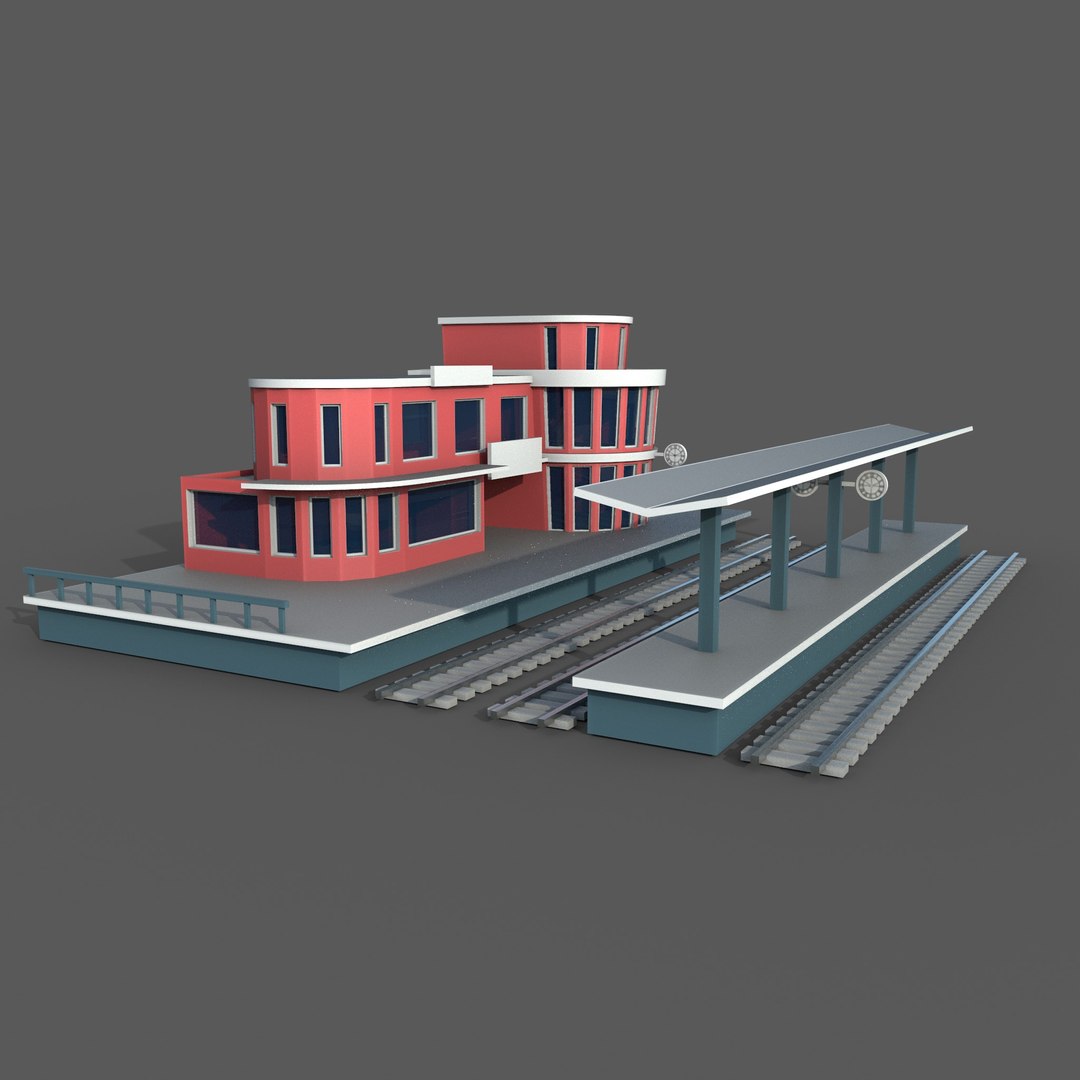 3D Train Station 2 Game Ready Model - TurboSquid 2011475