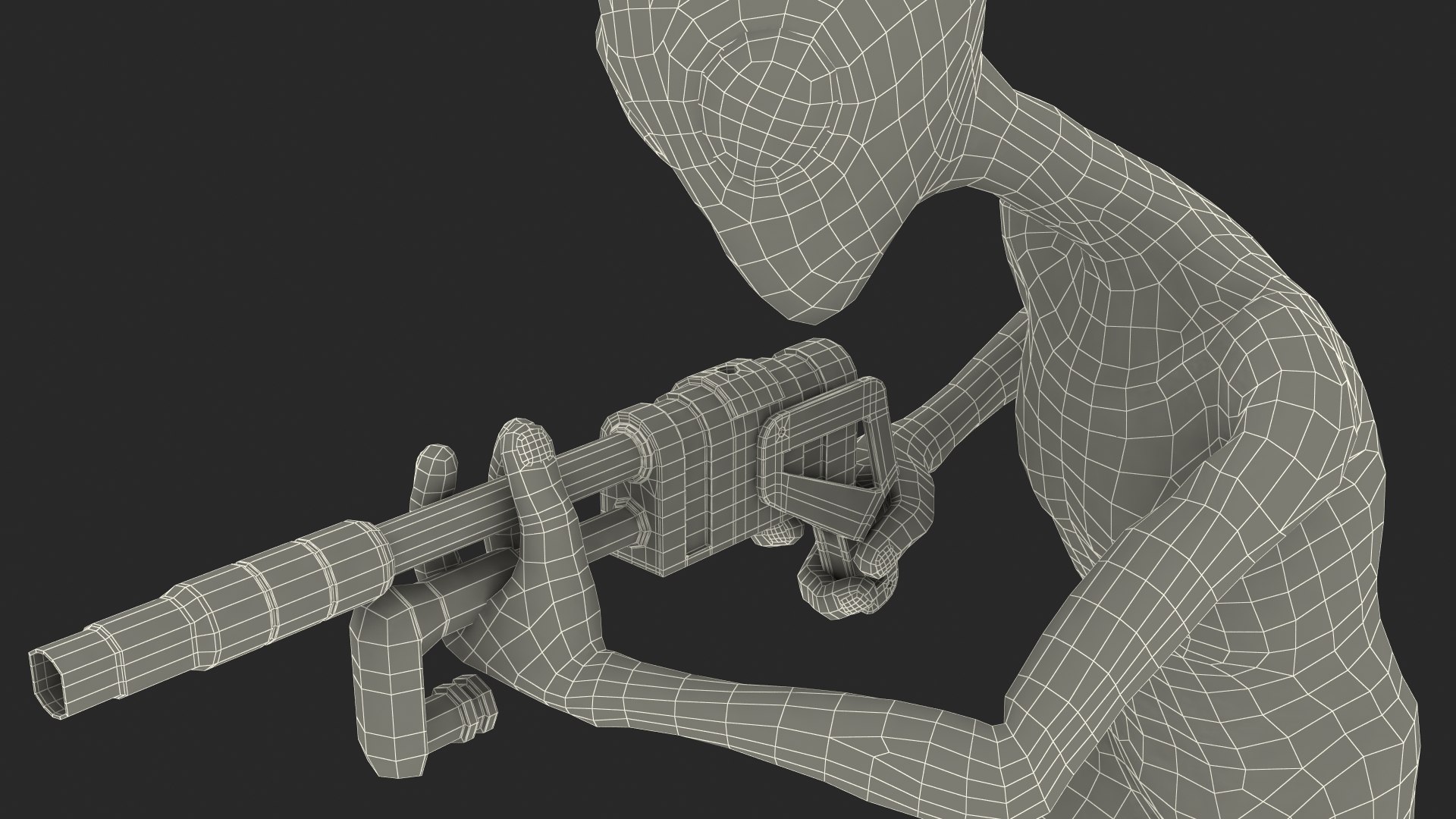 3D green alien attack pose model - TurboSquid 1631937