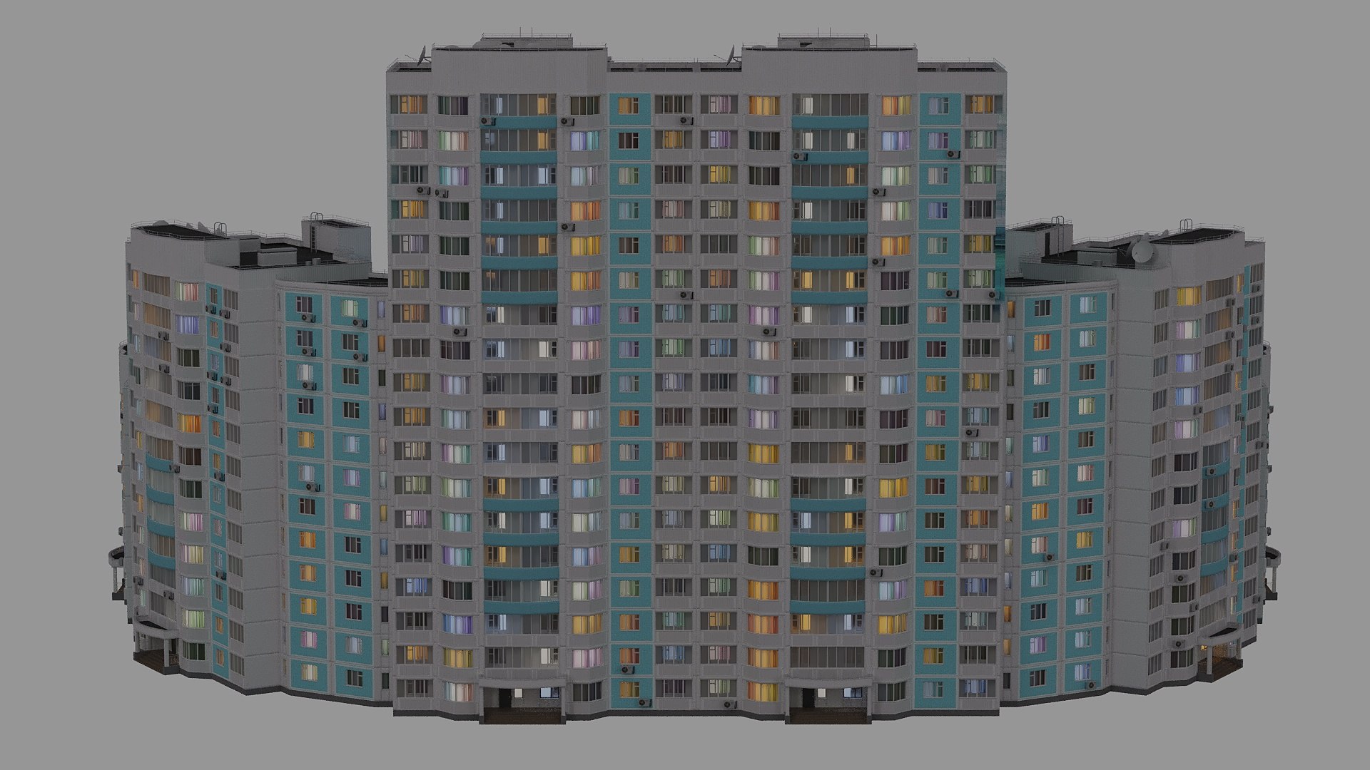 3D Model Building Floors 6 Sections - TurboSquid 2345637