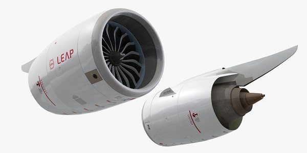 3d jet engine cutaway cuts model