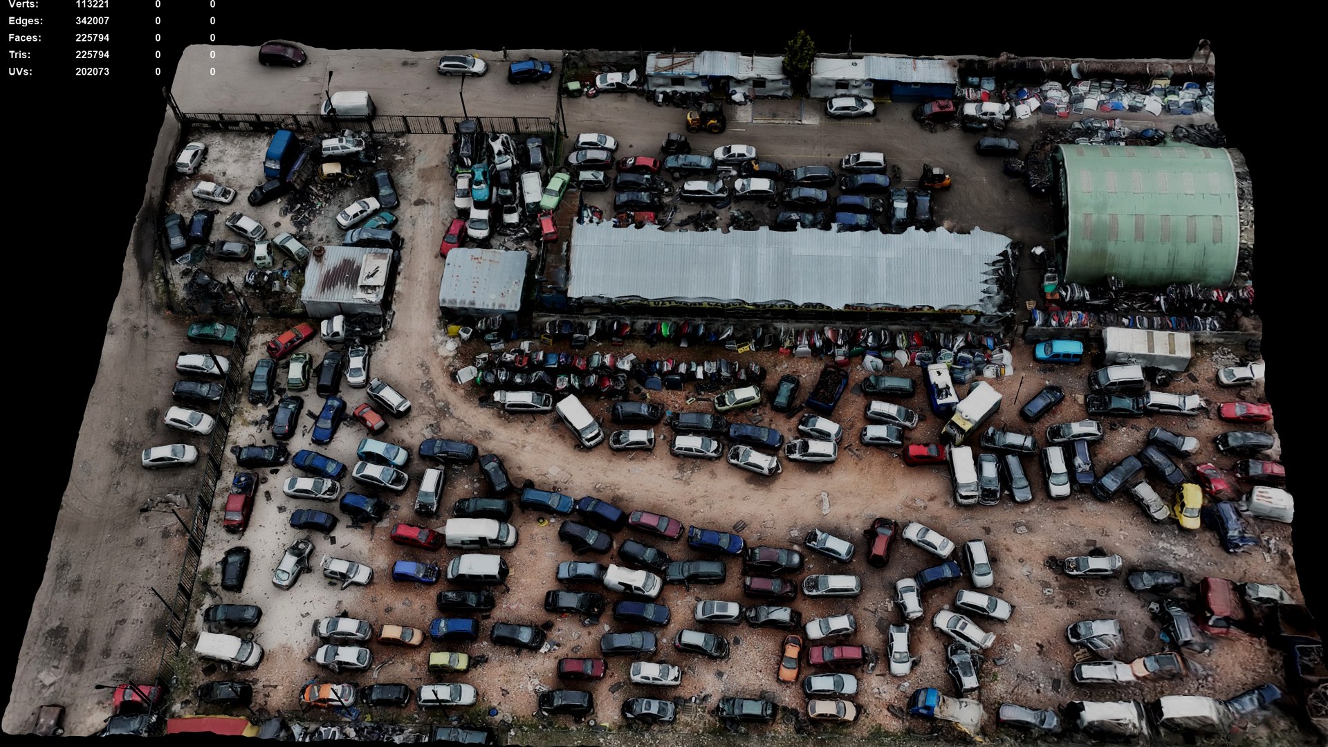 Cars Wreckage Post Apo Junkyard Area Terrain Drone Scan 3D Model ...