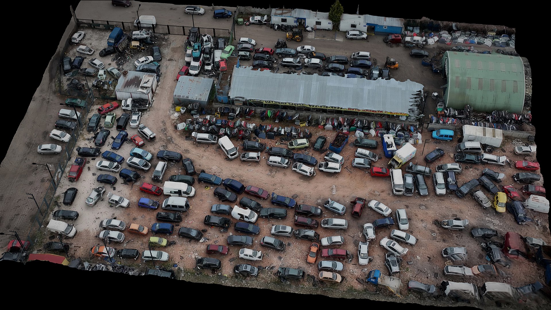 Cars Wreckage Post Apo Junkyard Area Terrain Drone Scan 3D Model ...