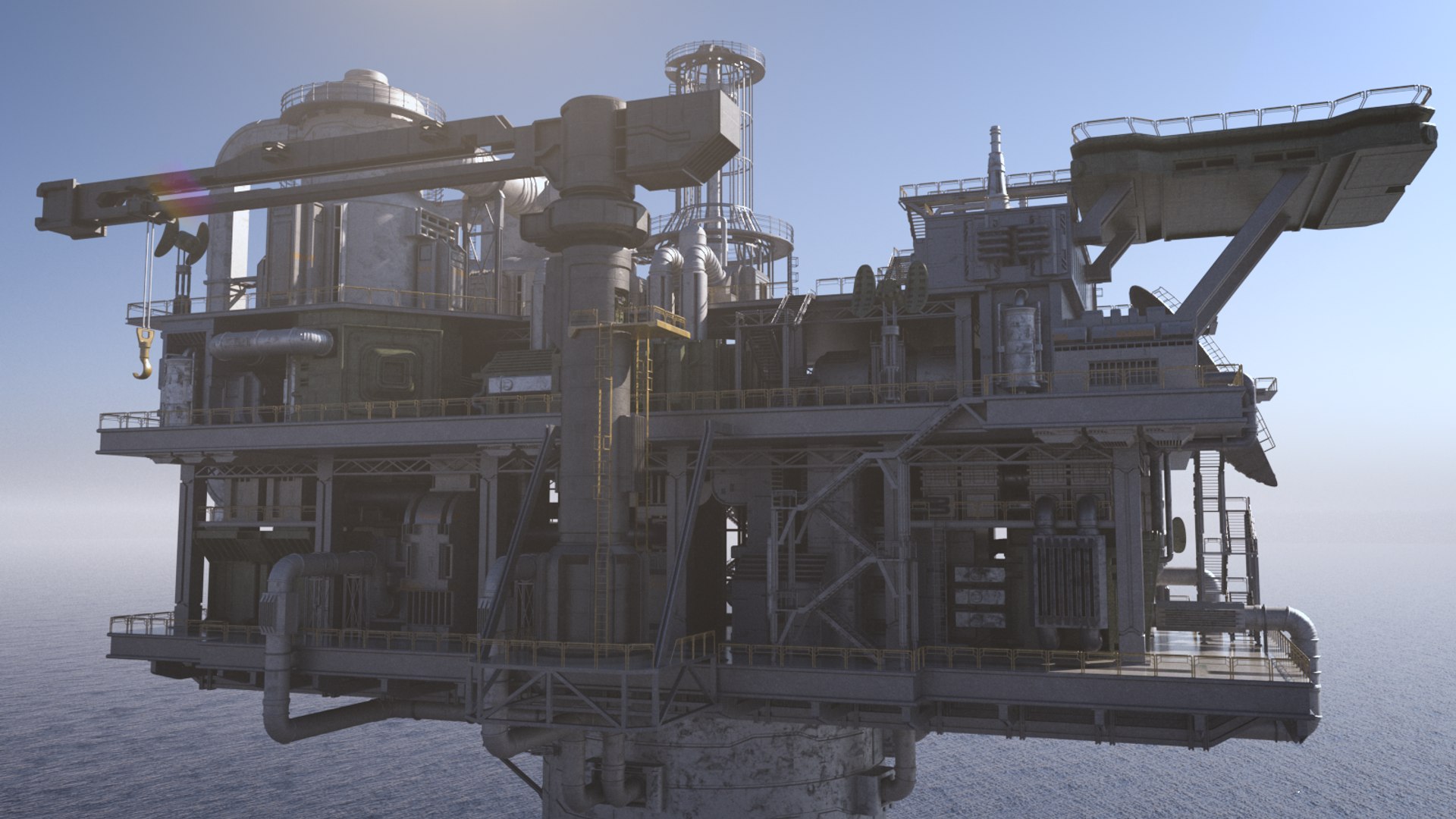 3D Sci-fi Oilrig - TurboSquid 2186659