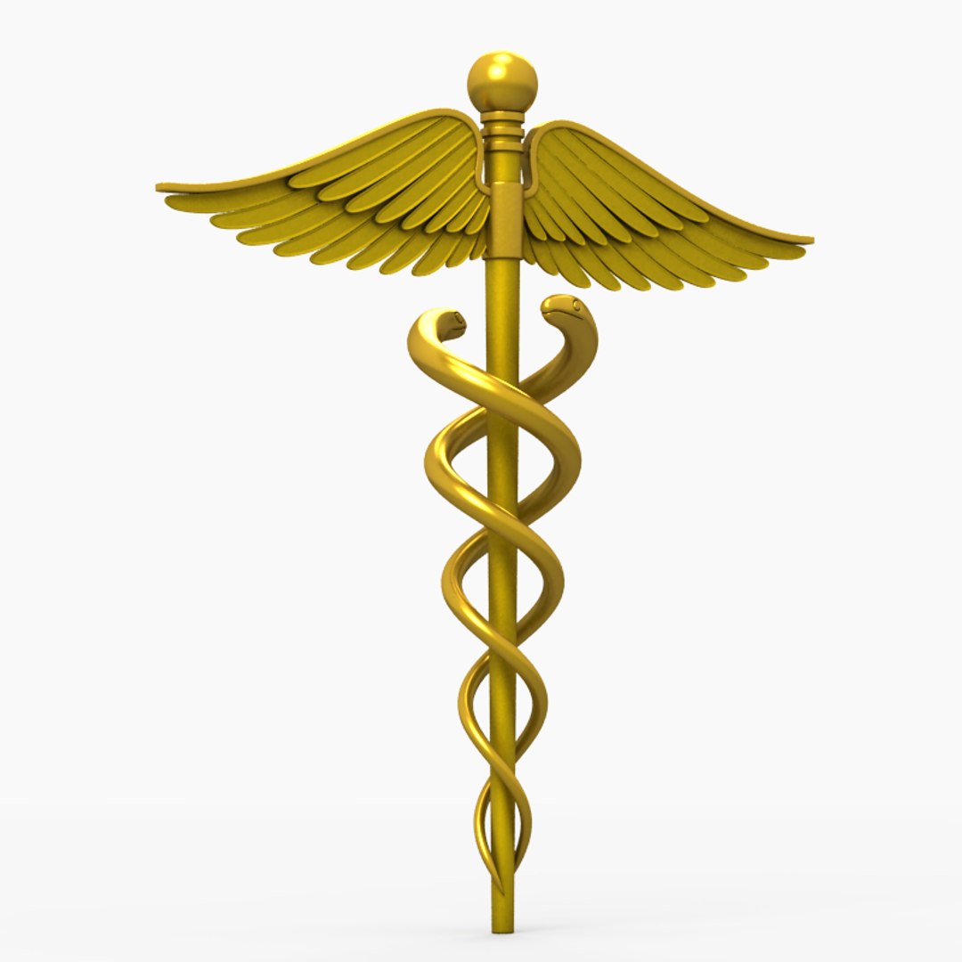 3d caduceus symbol model