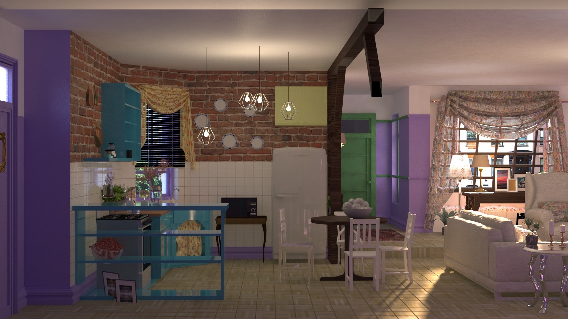 3D Model Friends TV Show Apartment 3D Model - TurboSquid 1799021