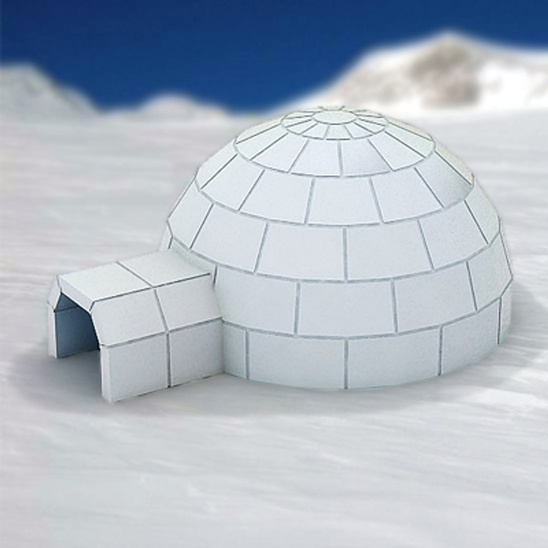 3d snowhouse igloo house exterior
