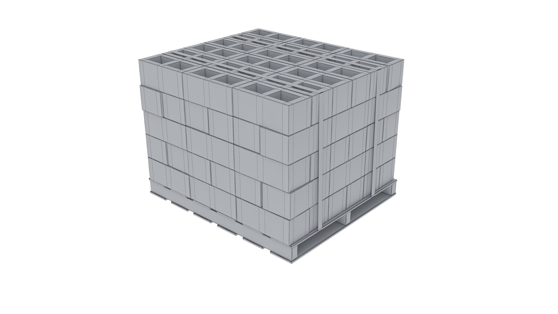 Cinder Block Pallet 3D Model - TurboSquid 2282579