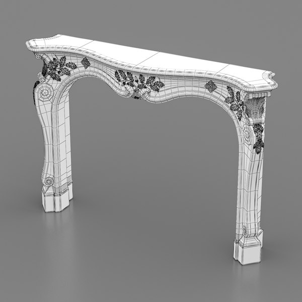 Fireplace rare marble Rococo 3D model - TurboSquid 1842691