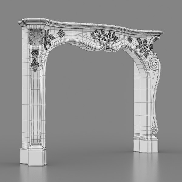 Fireplace rare marble Rococo 3D model - TurboSquid 1842691