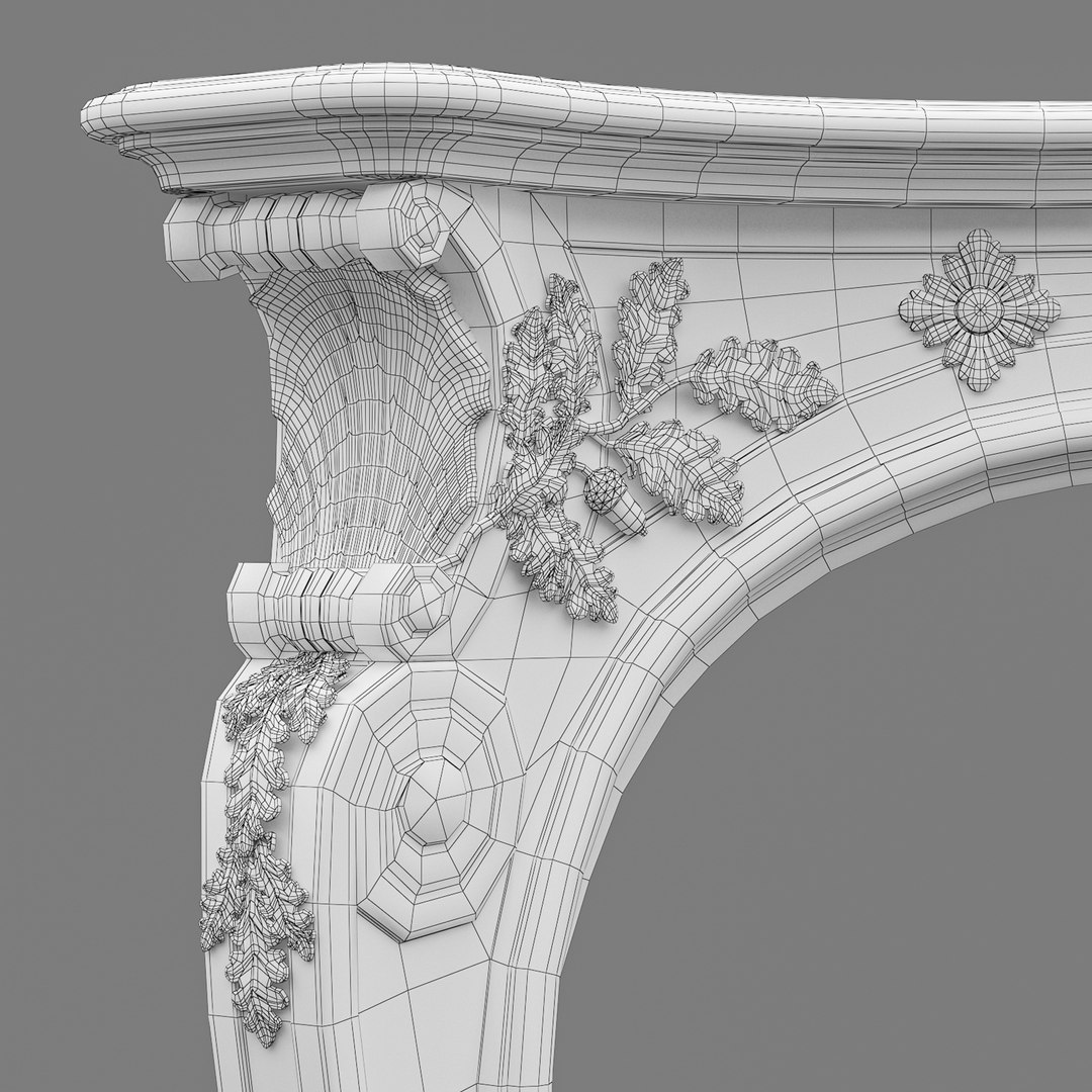 Fireplace Rare Marble Rococo 3D Model - TurboSquid 1842691