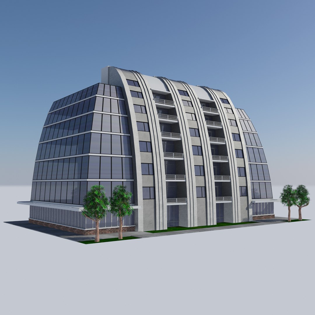 - modern apartment building 3D - TurboSquid 1159795