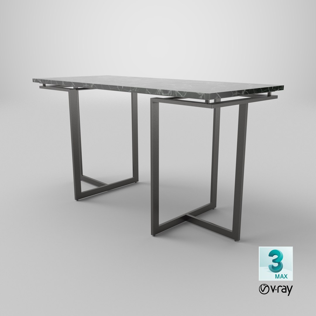 3D Fullerton Modular Black Desk - TurboSquid 2277807