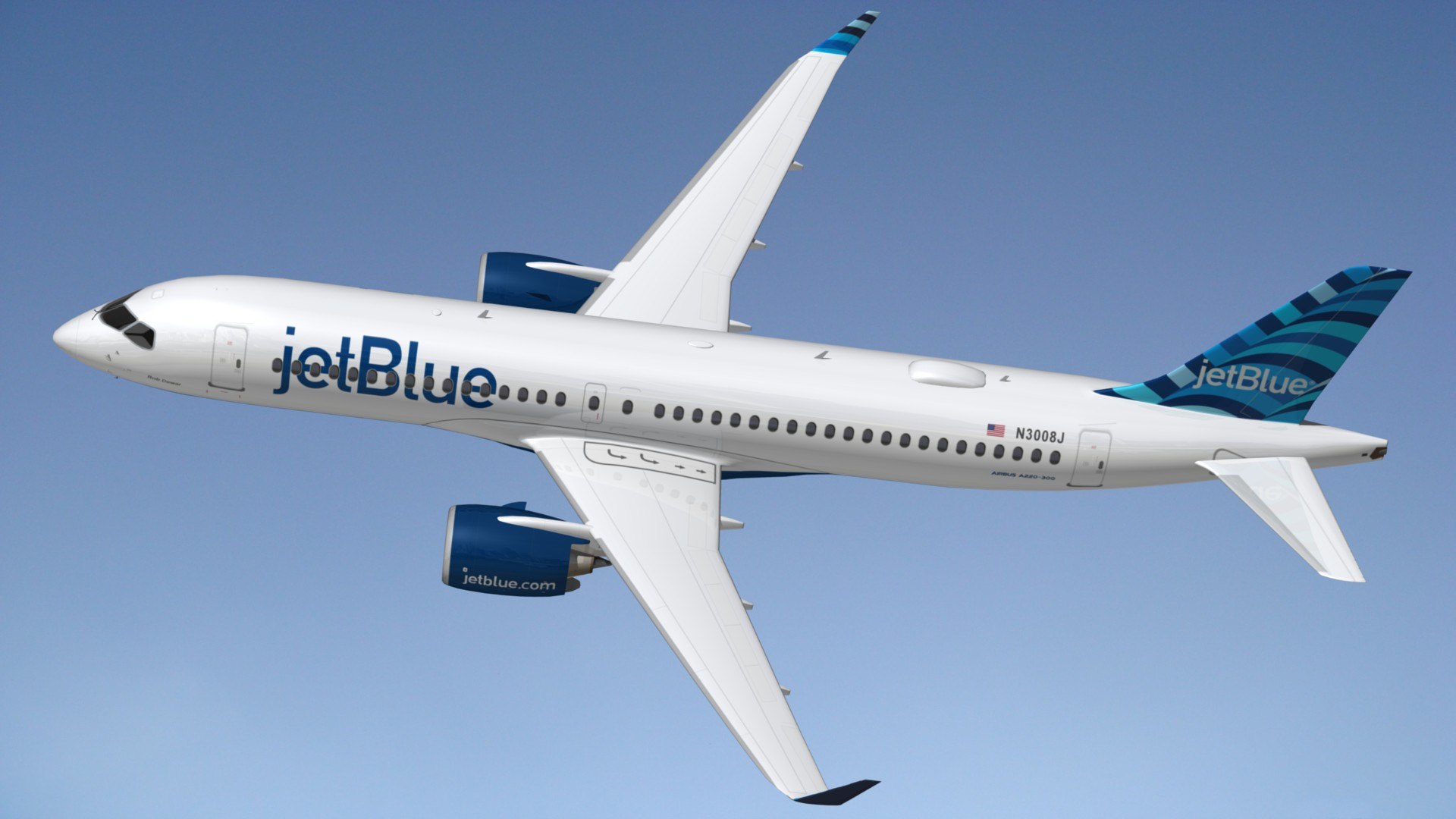 Airbus A220 300 JetBlue 3D Model - TurboSquid 1776188
