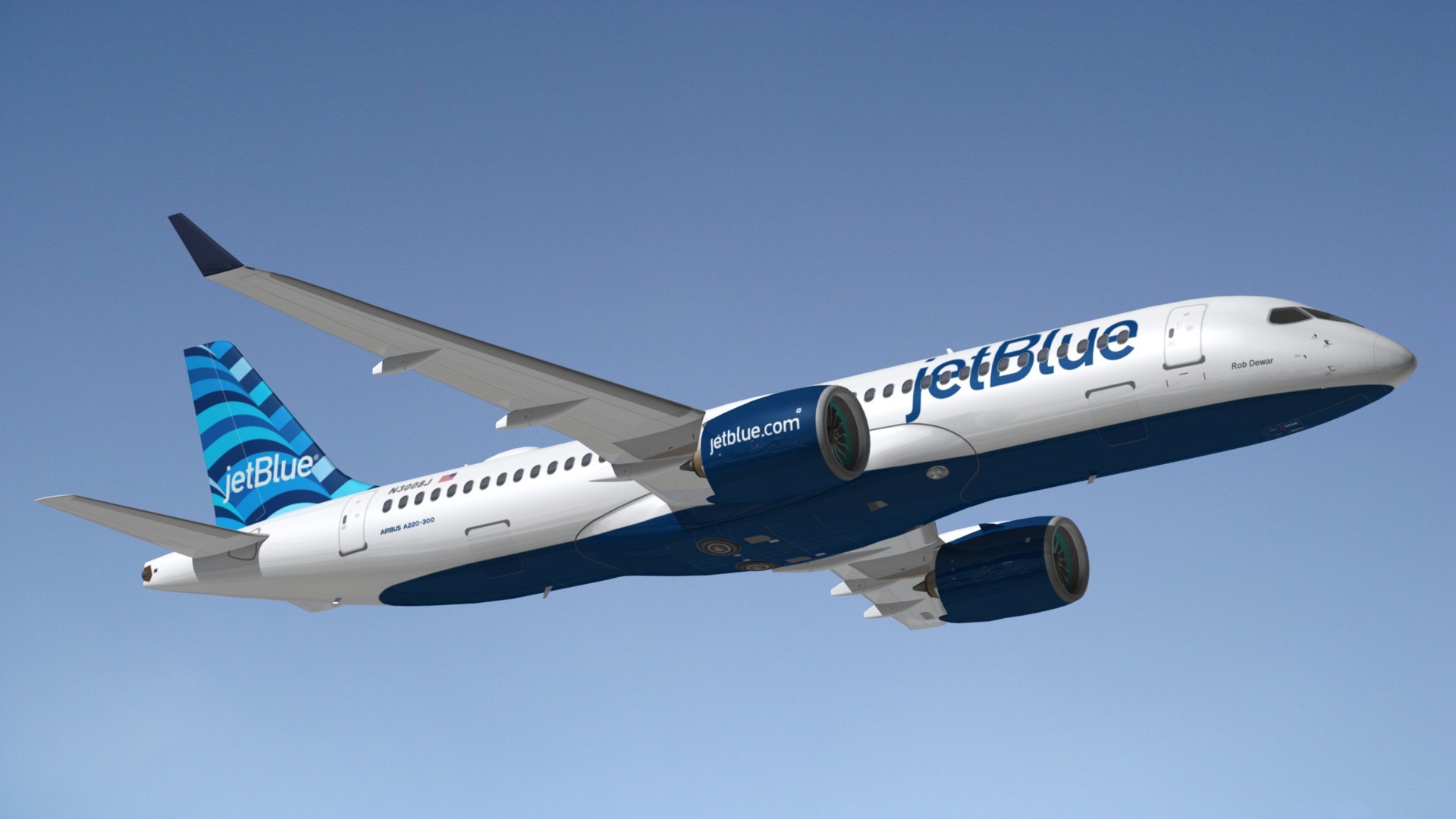 Airbus A220 300 JetBlue 3D Model - TurboSquid 1776188