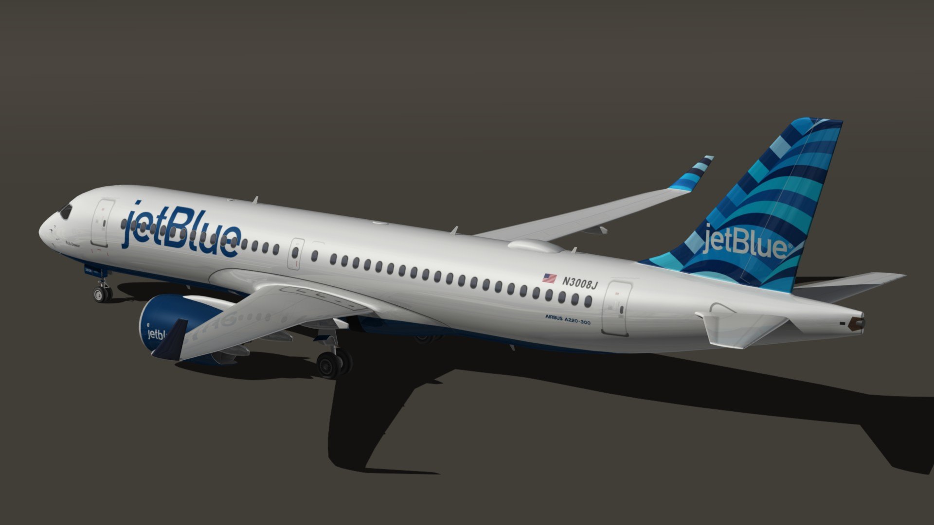 Airbus A220 300 JetBlue 3D Model - TurboSquid 1776188