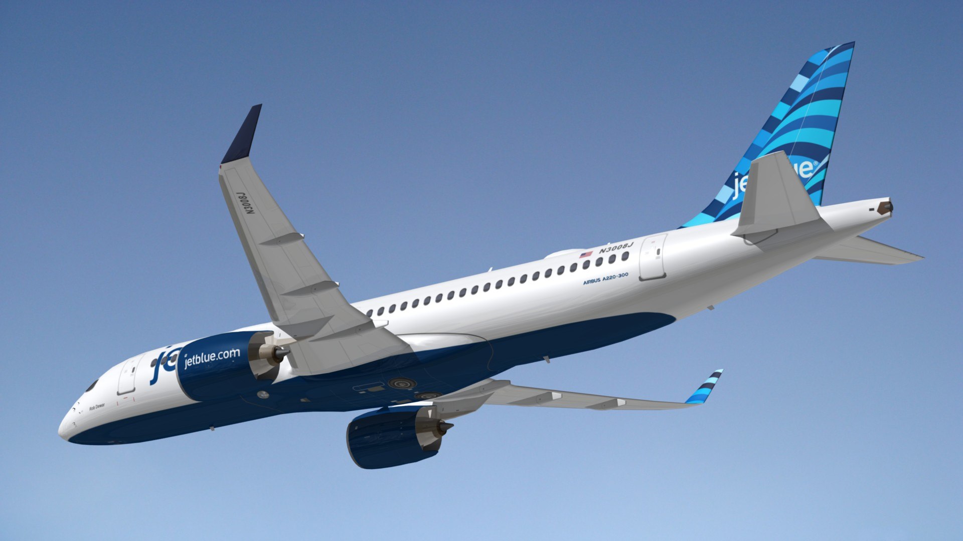 Airbus A220 300 JetBlue 3D Model - TurboSquid 1776188