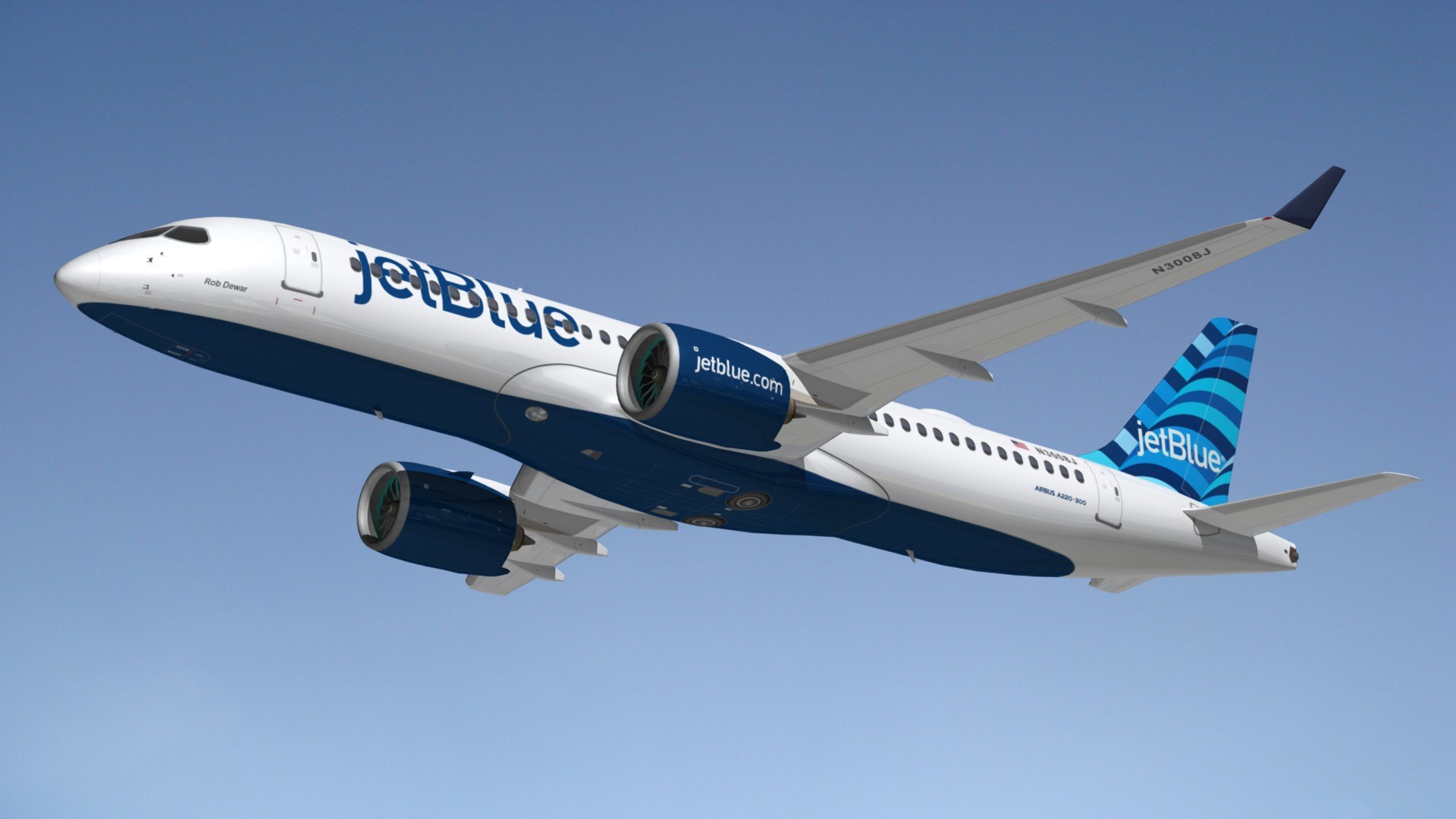 Airbus A220 300 JetBlue 3D Model - TurboSquid 1776188