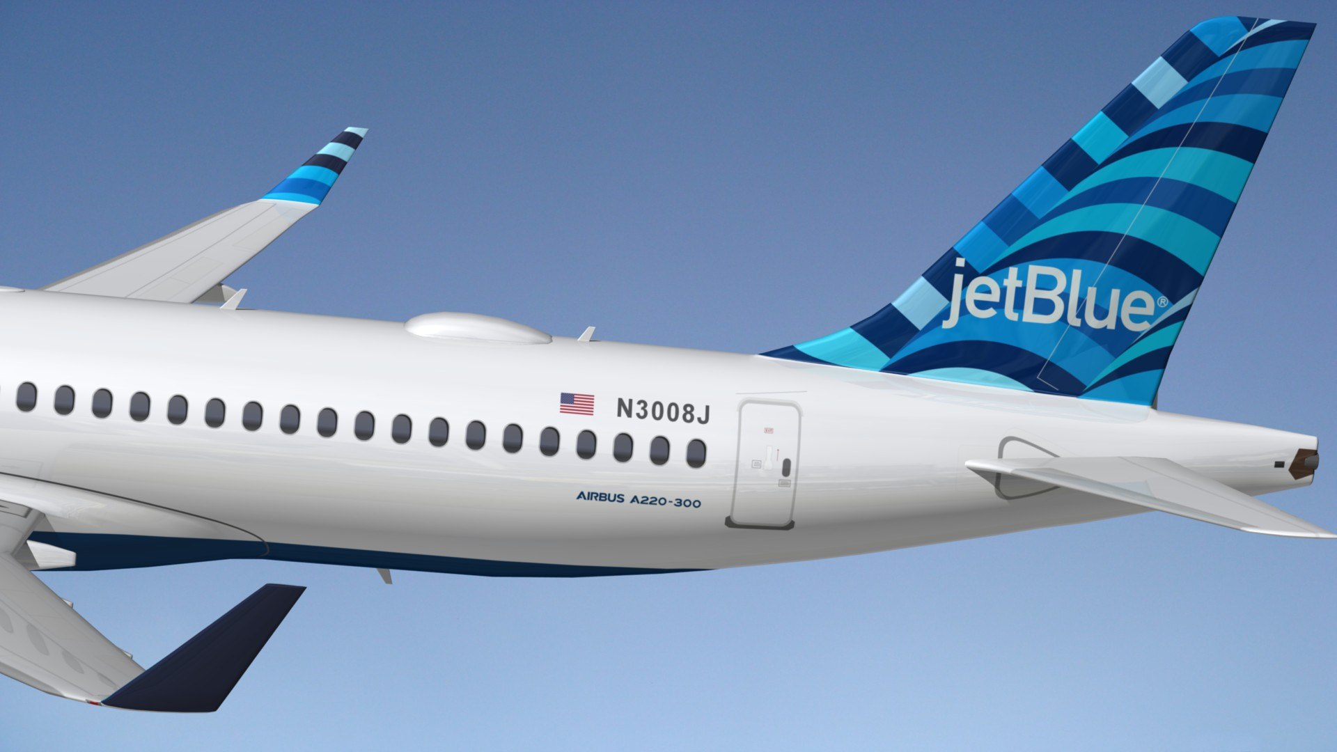 Airbus A220 300 JetBlue 3D Model - TurboSquid 1776188