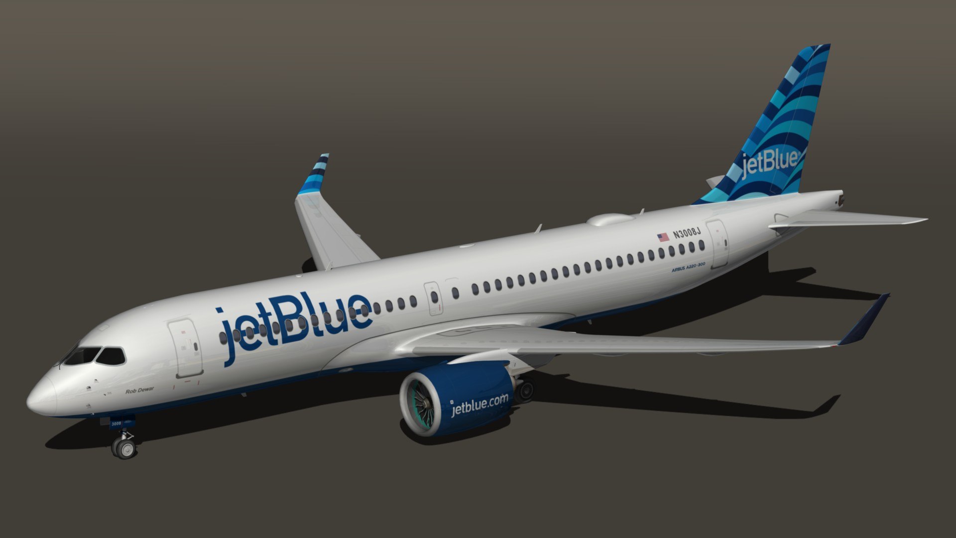 Airbus A220 300 JetBlue 3D Model - TurboSquid 1776188