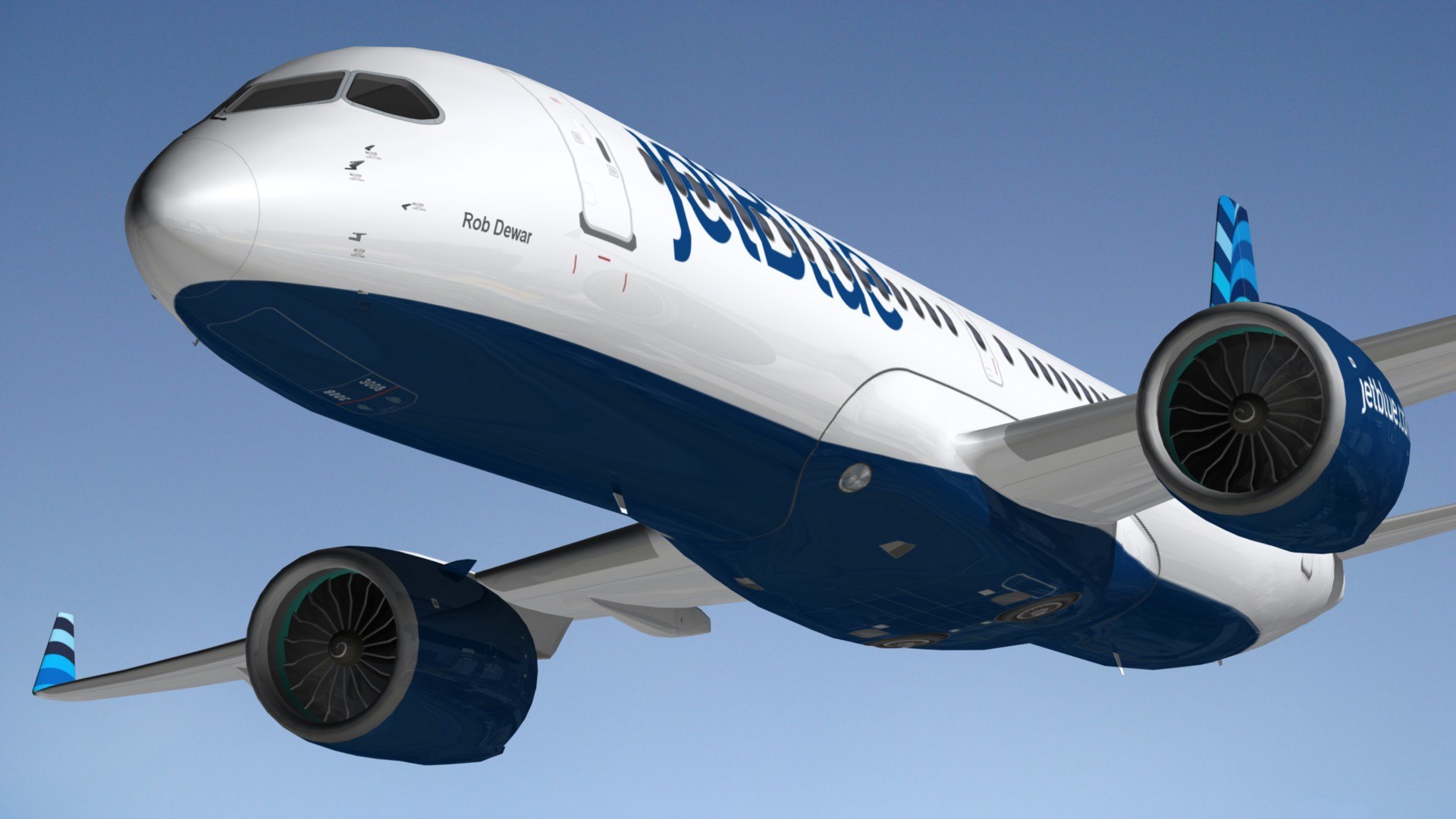 Airbus A220 300 JetBlue 3D Model - TurboSquid 1776188