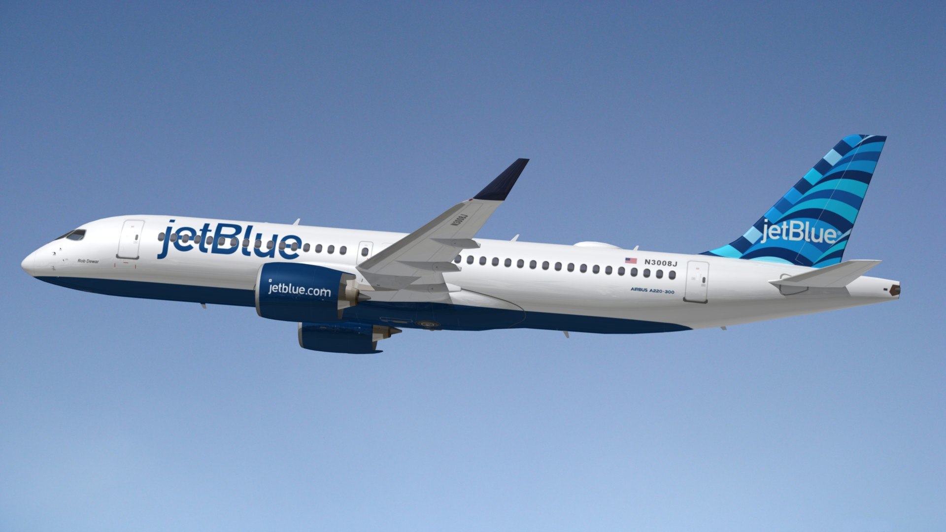 Airbus A220 300 JetBlue 3D Model - TurboSquid 1776188