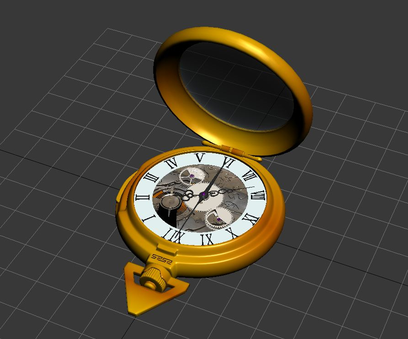 pocket watch 3d max