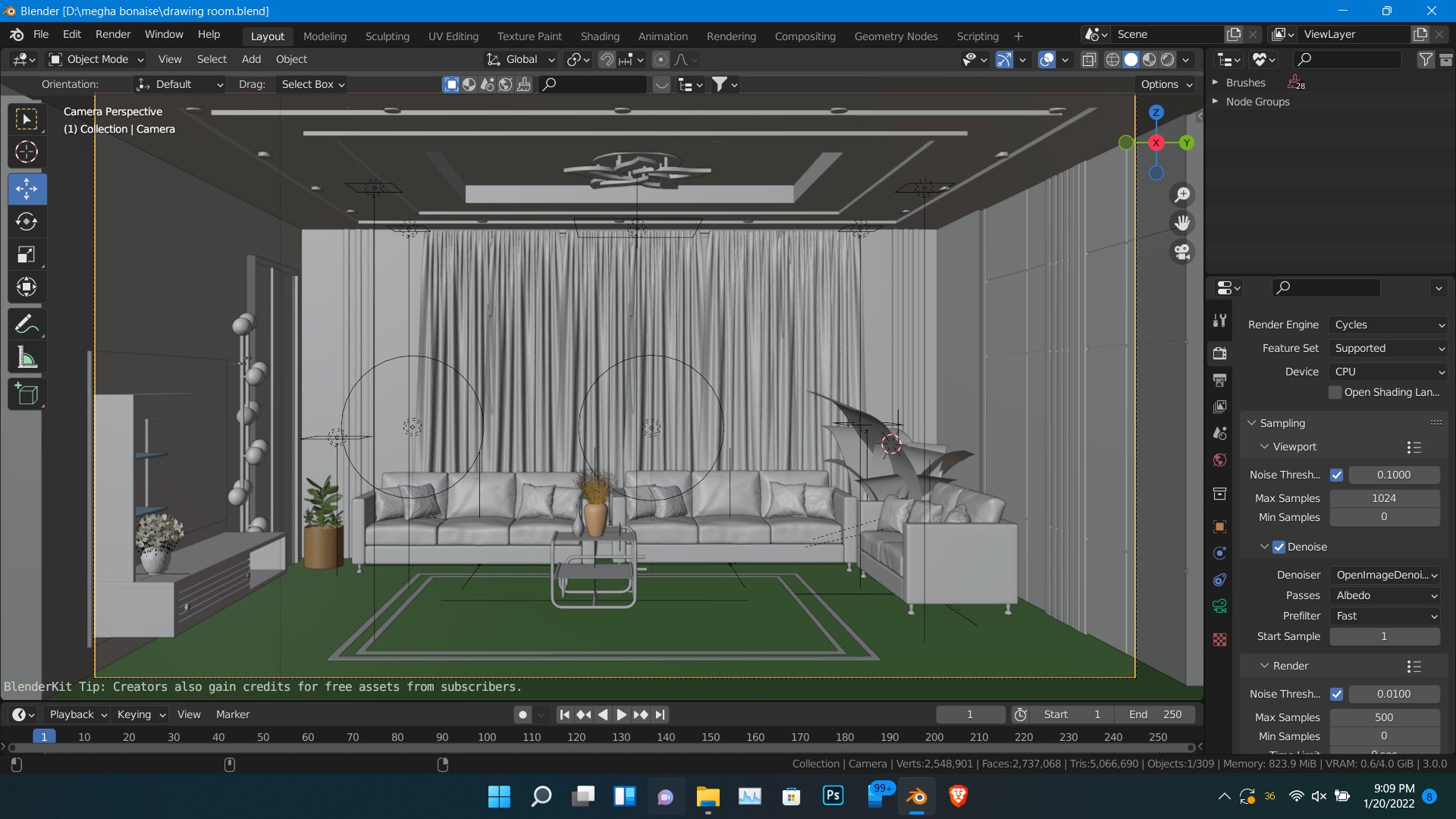 Drawing Room 3D Model - TurboSquid 1843284