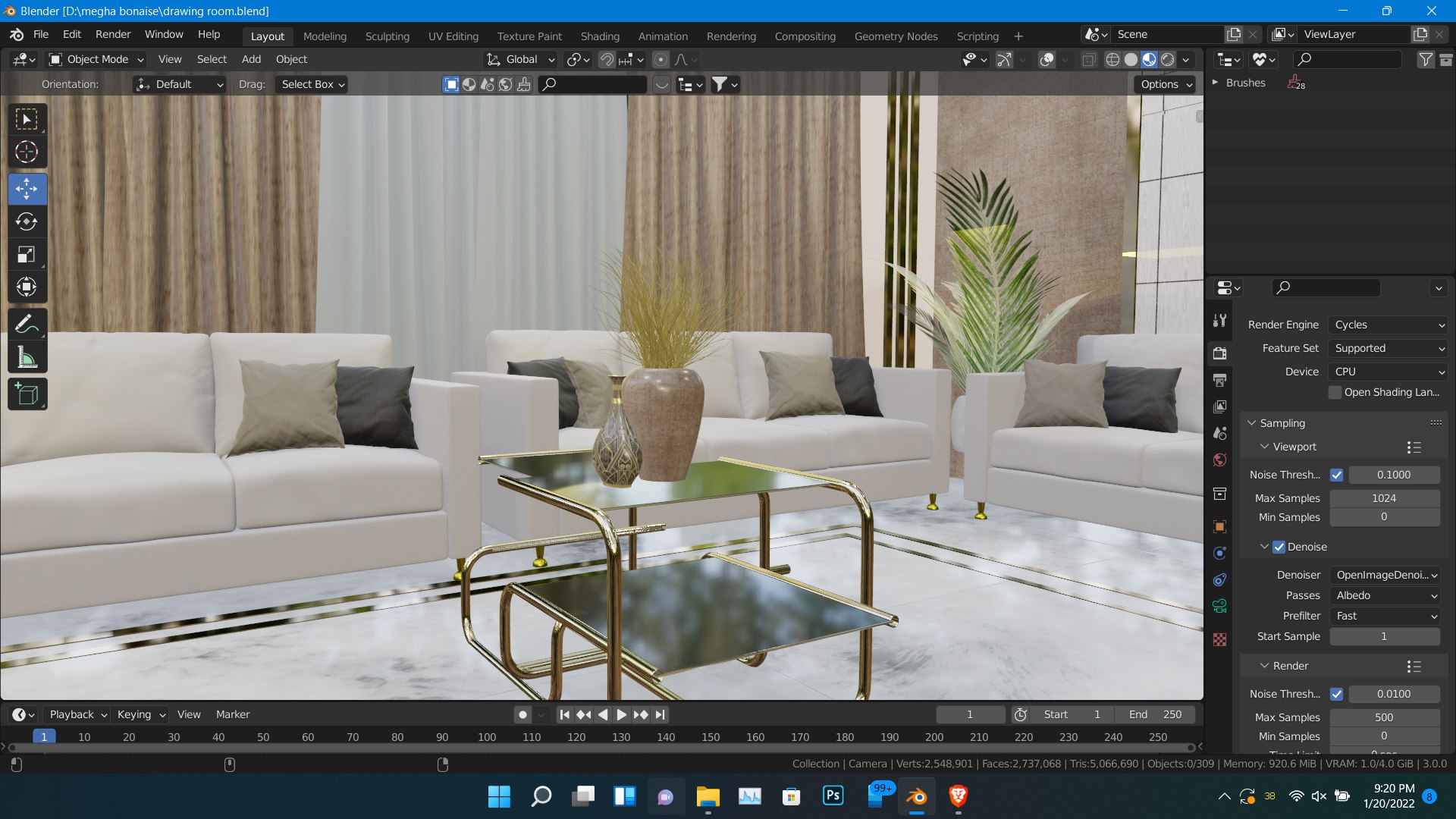 Drawing Room 3D Model - TurboSquid 1843284