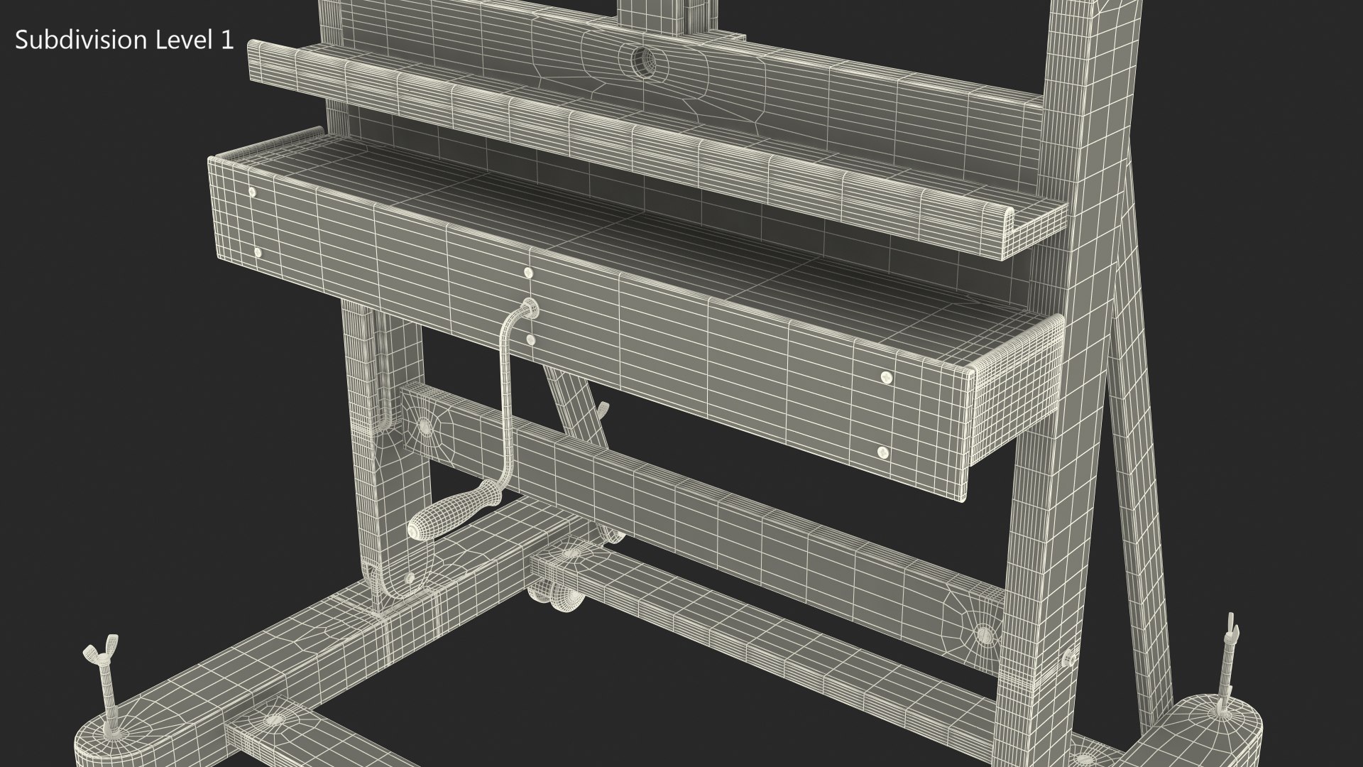 Wooden Studio Easel Model - TurboSquid 1487940