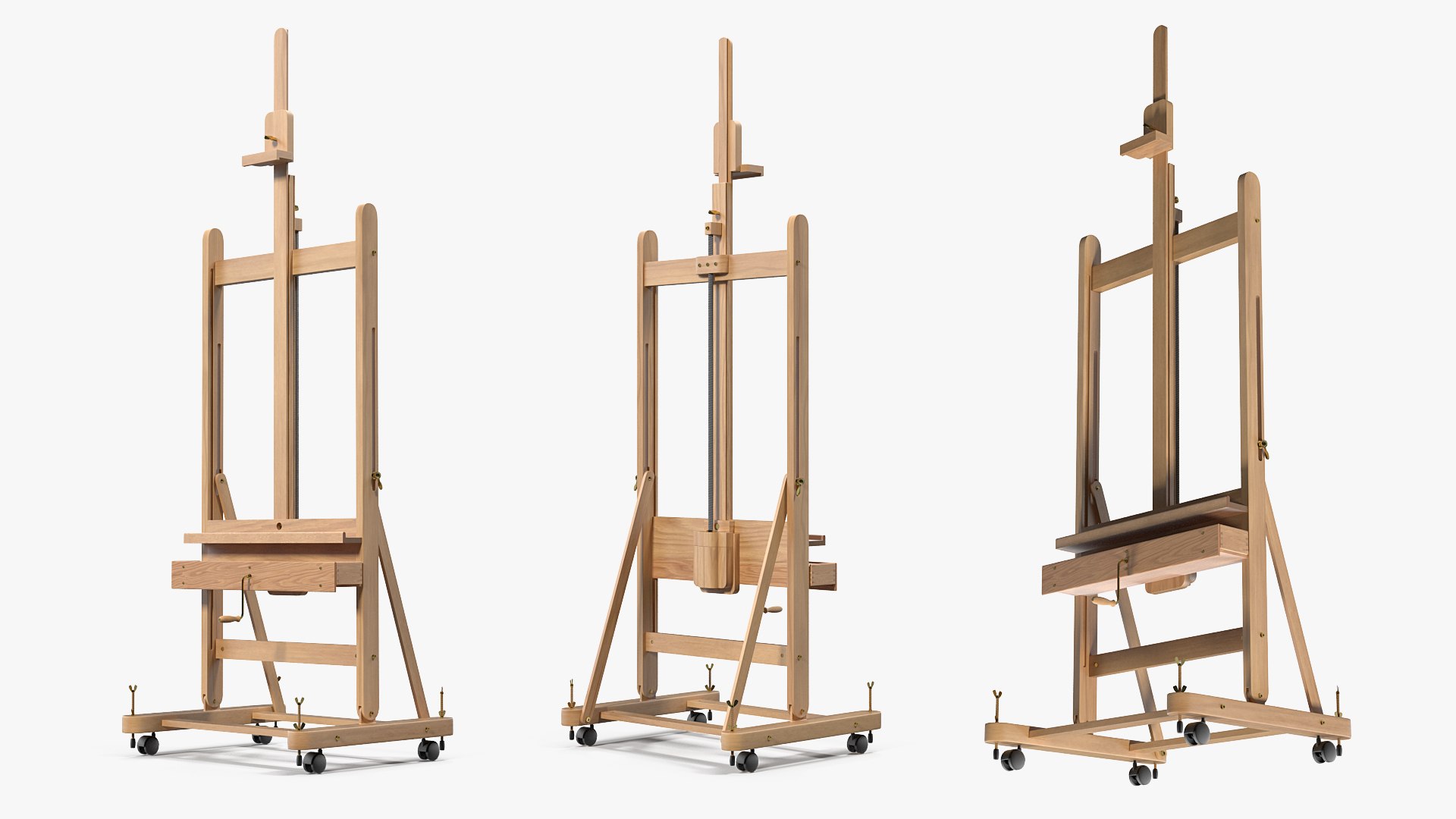 Wooden Studio Easel Model - TurboSquid 1487940