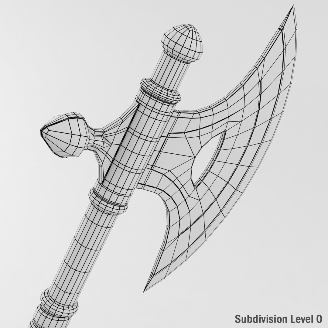 knight axe 3d model