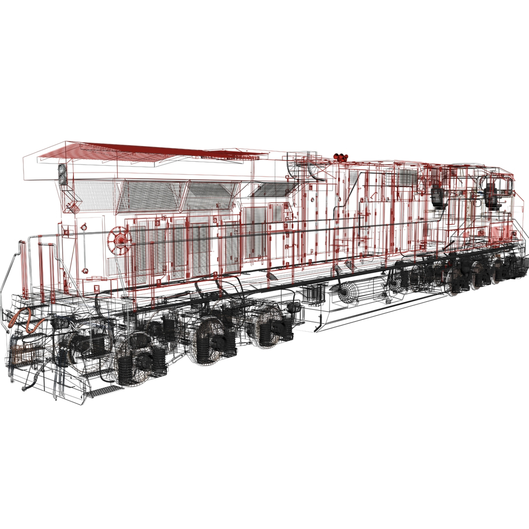ge es44ac locomotive engines 3d model
