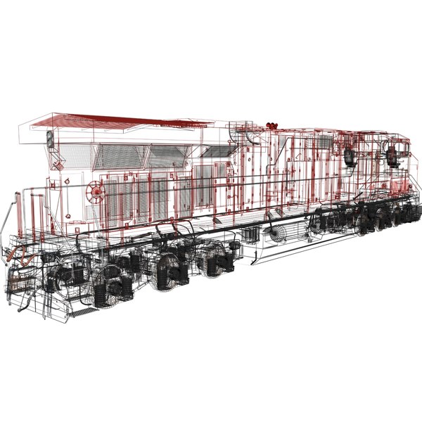 ge es44ac locomotive engines 3d model