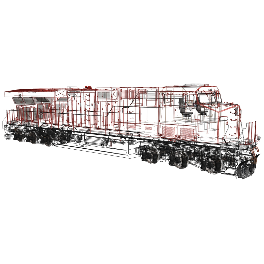ge es44ac locomotive engines 3d model