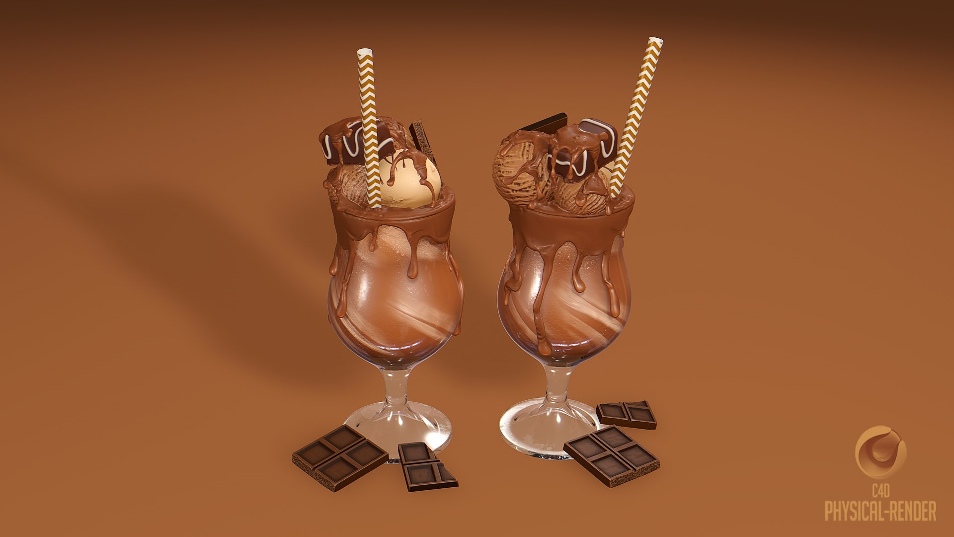 Realistic Ice Milkshake Drink Chocolate 3D - TurboSquid 2085793
