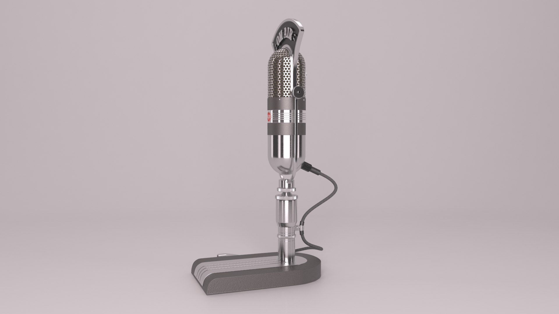 3D Model Studio Ribbon Retro Microphone On A Stand RCA Type 77 ...