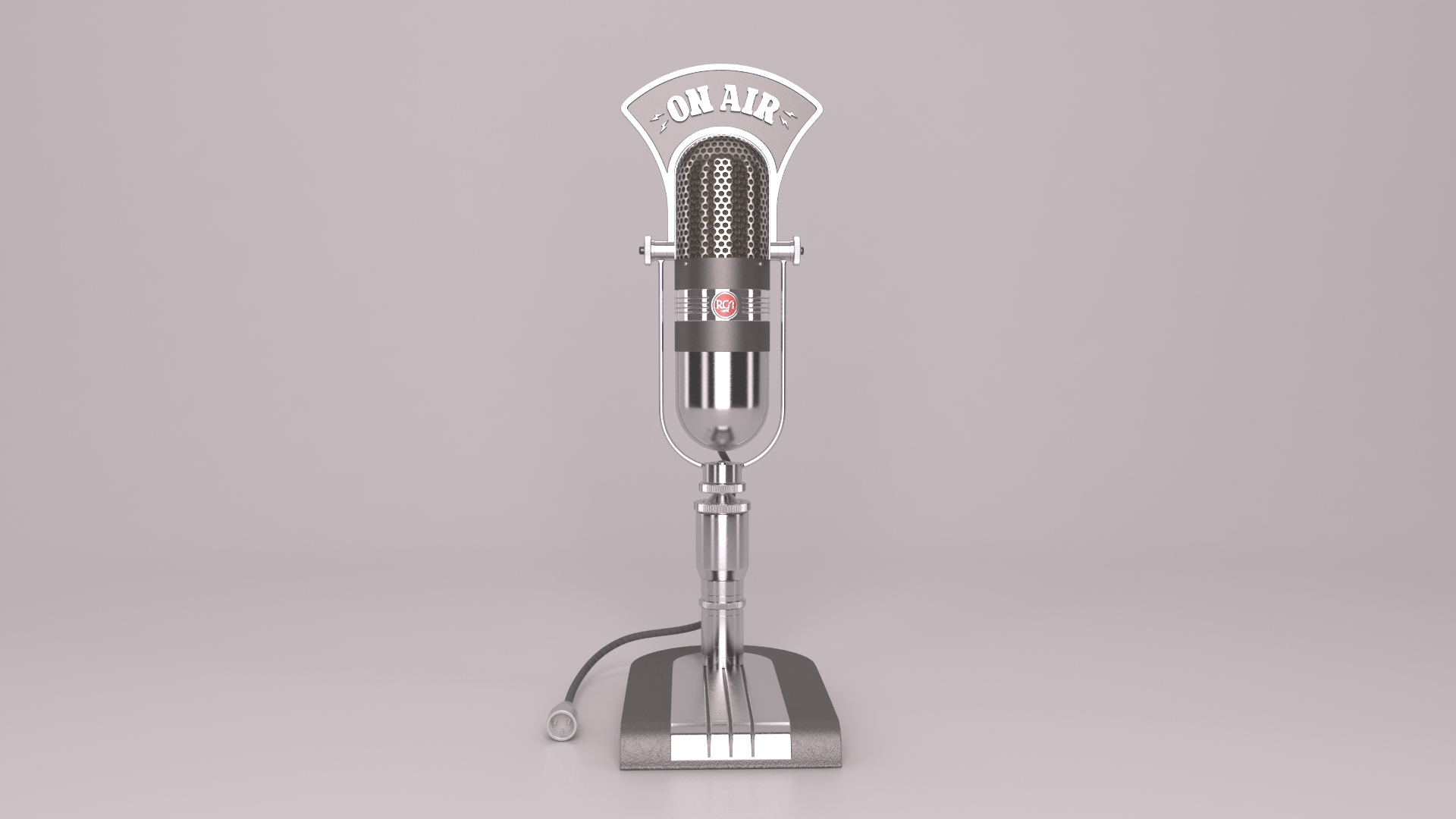 3D Model Studio Ribbon Retro Microphone On A Stand RCA Type 77 ...